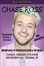 Transgender activist Chase Ross to visit | Fredonia.edu
